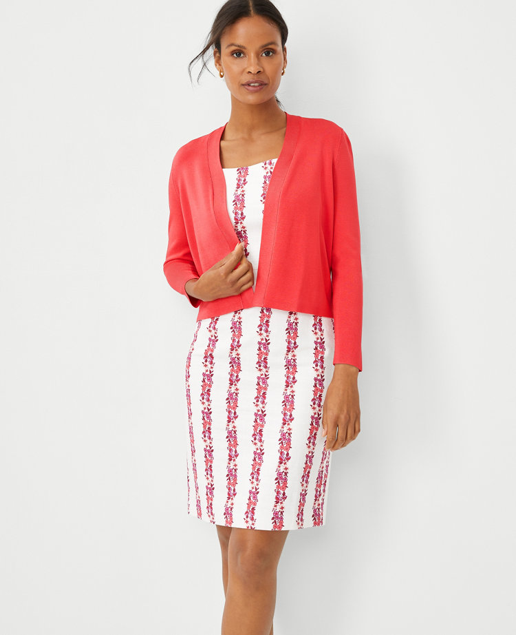 Silky Cropped Open Cardigan