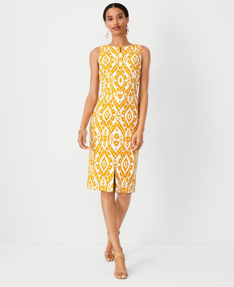 Ikat Boatneck Sheath Dress