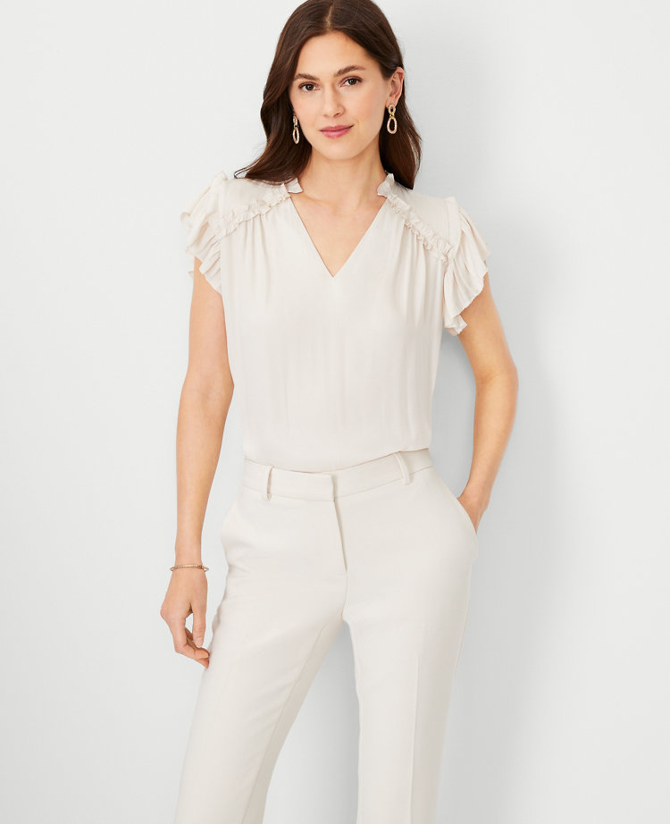 Ruffle V-Neck Top