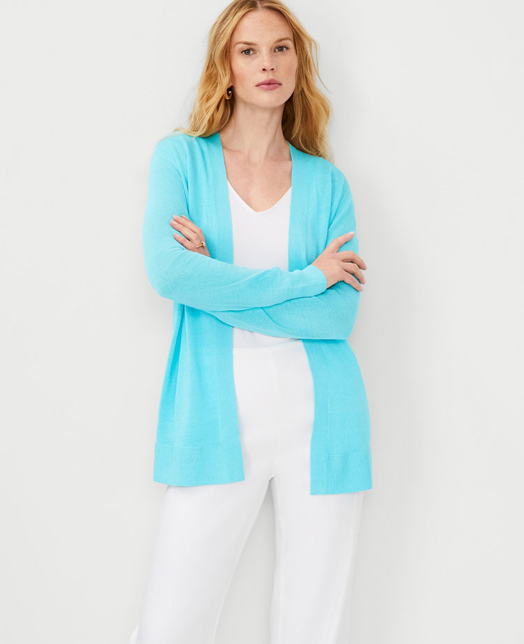 Linen Blend Open Cardigan