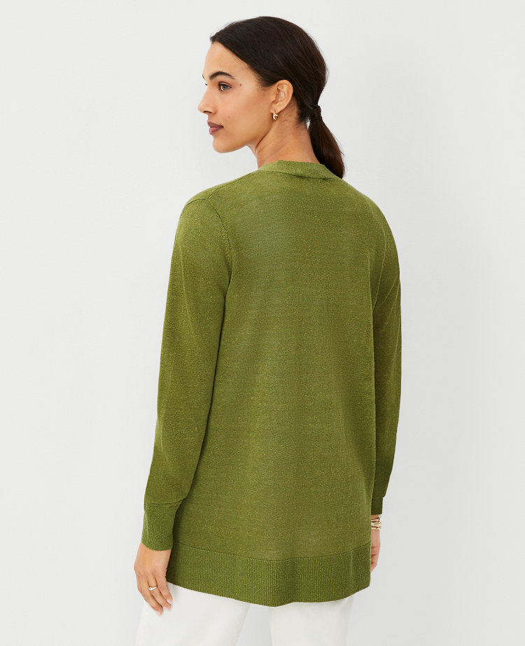 Linen Blend Open Cardigan