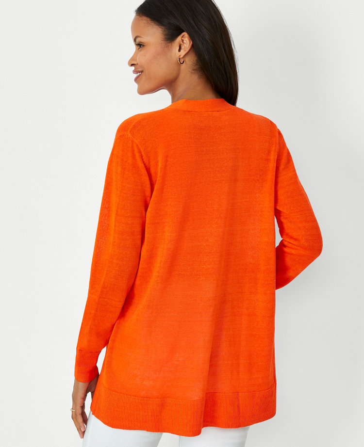 Linen Blend Open Cardigan