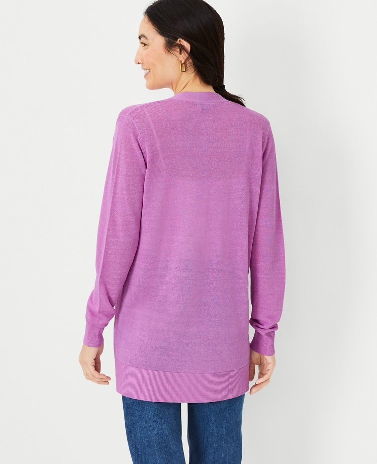 Linen Blend Open Cardigan