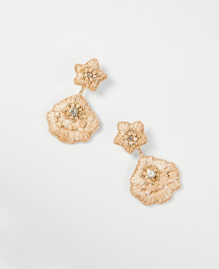 Floral Thread Wrapped Statement Earrings