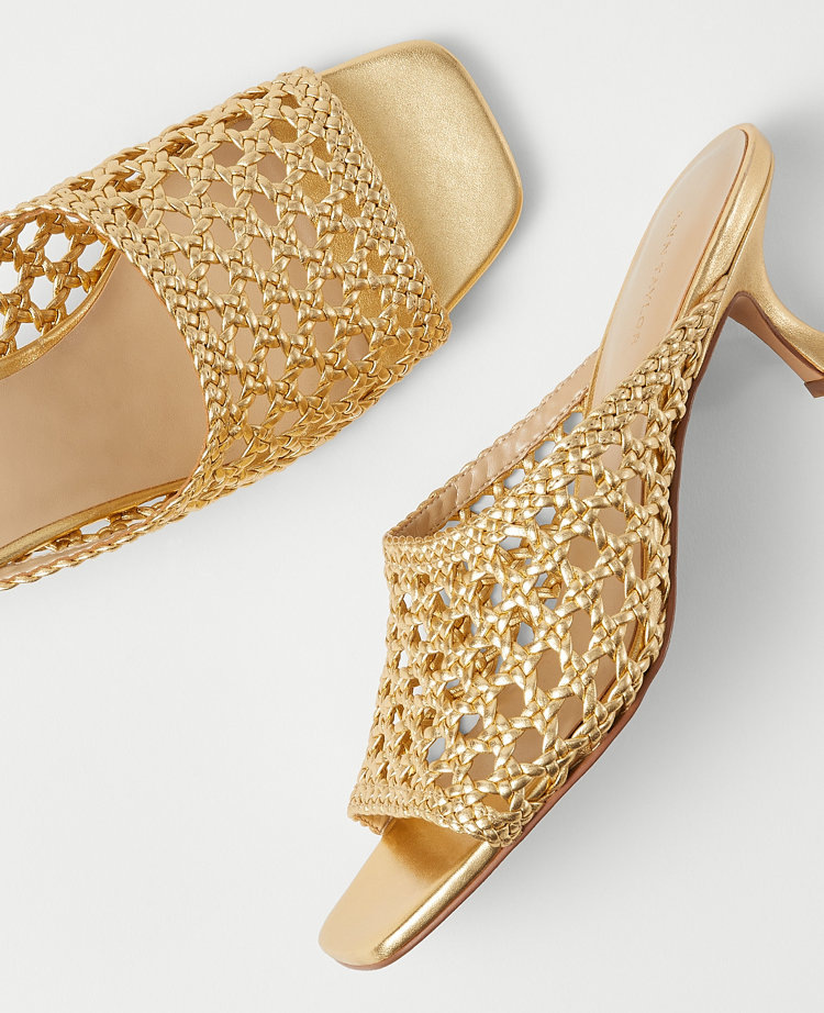 Woven Leather Mule Sandals