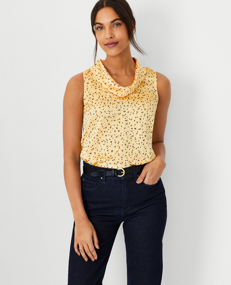 Floral Cowl Neck Shell