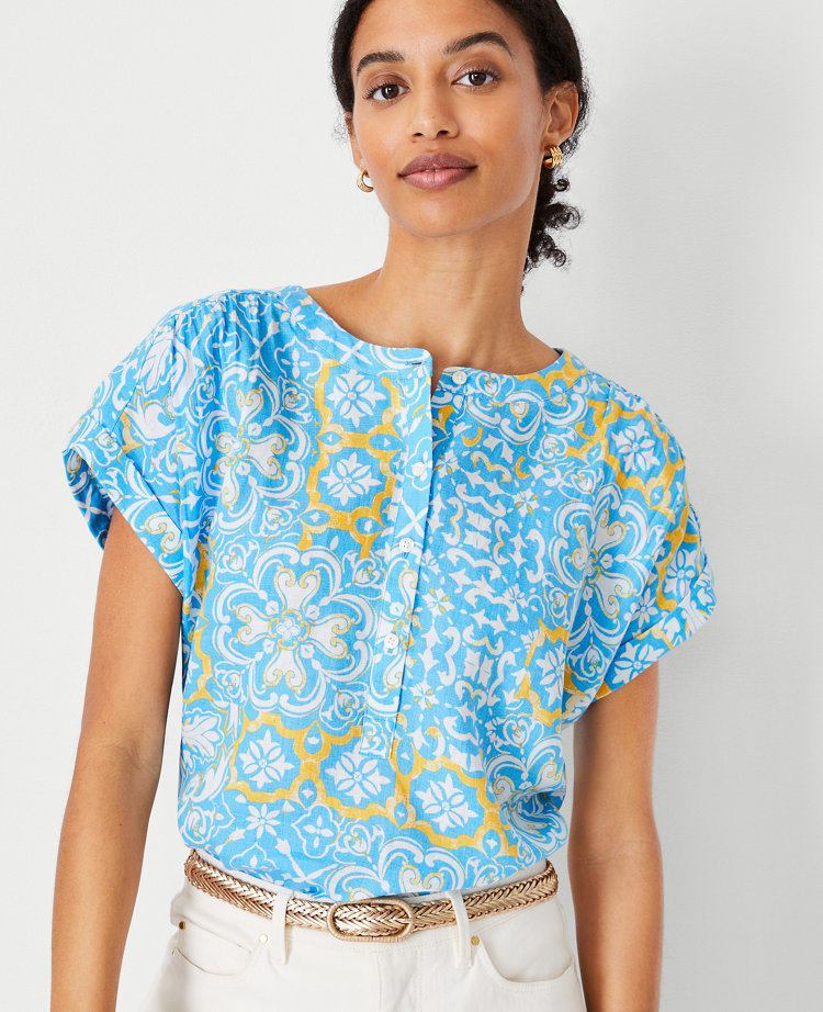 Linen Drop Shoulder Popover