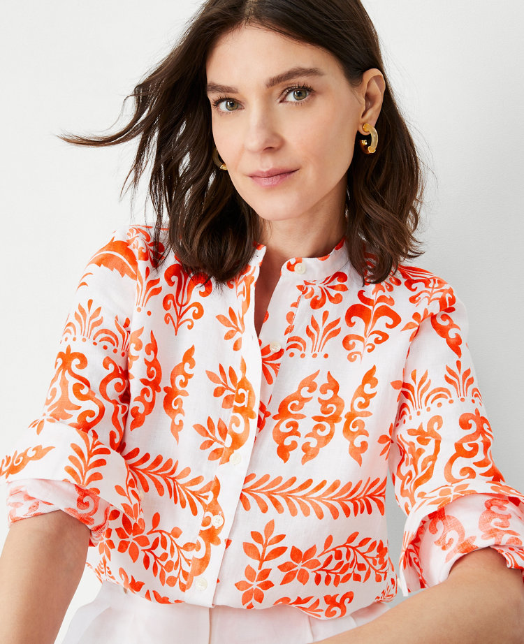 Linen Relaxed Roll Tab Perfect Shirt