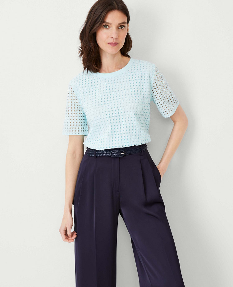 Eyelet Front Pima Cotton Tee
