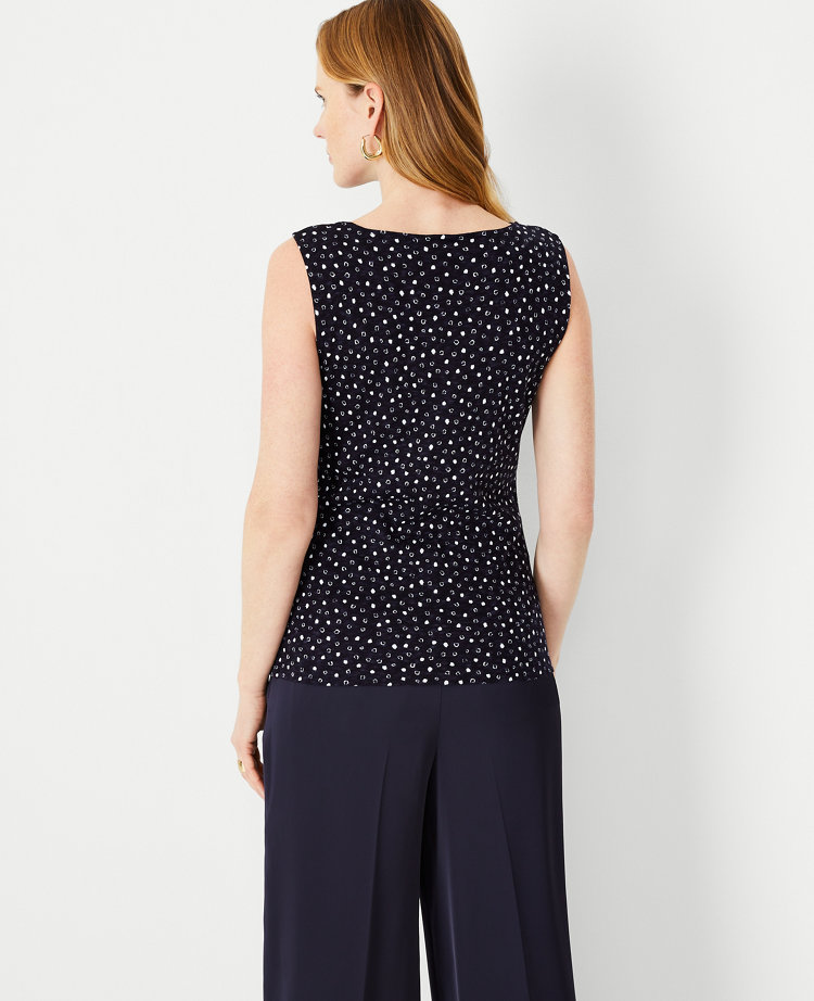 Spotted Cowl Neck Shell