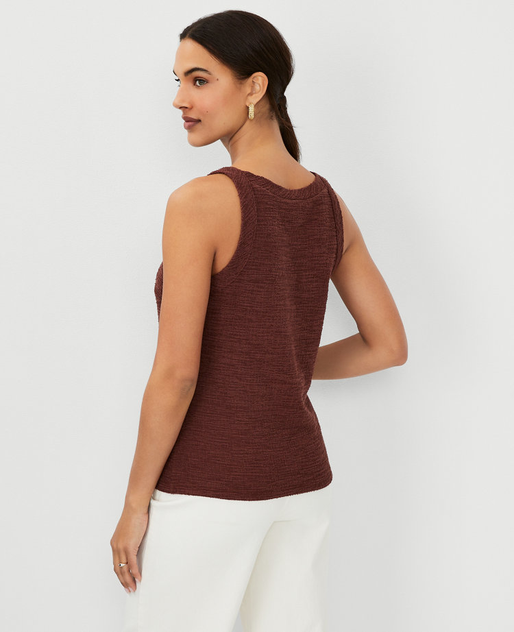 Tweed Boatneck Tank Top