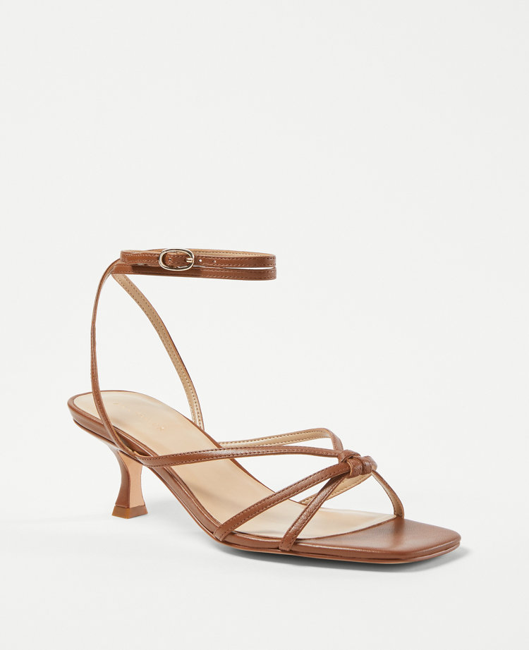 Knotted Strappy Leather Sandals