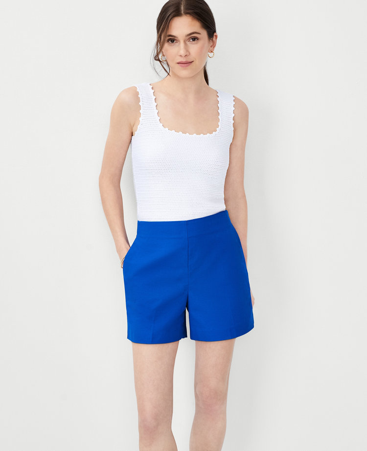 The Side Zip Short in Cotton Linen