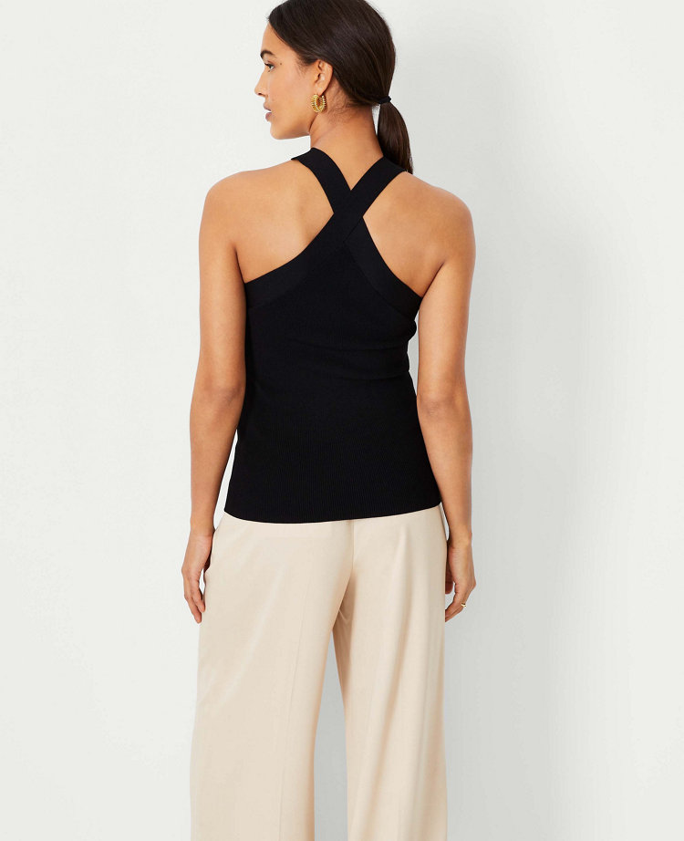 Criss Cross Halter Sweater Shell