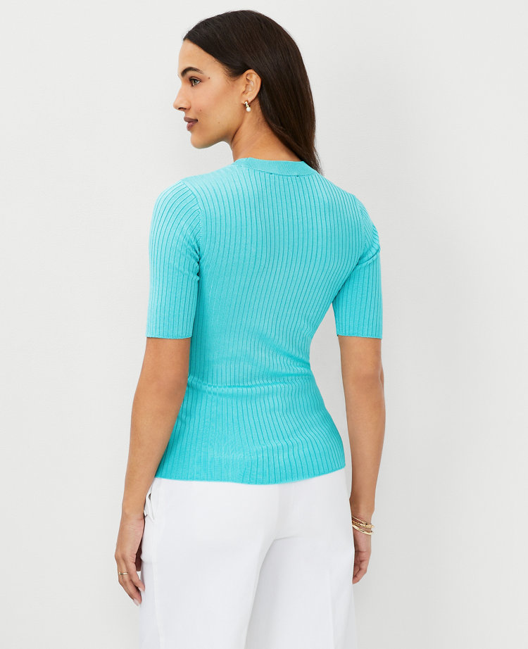 Silky Ribbed Sweater Tee