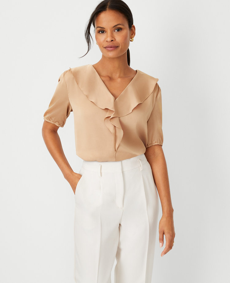 Ruffle V-Neck Blouse