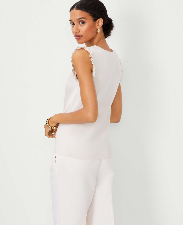 Ruffle Shoulder Sweater Shell