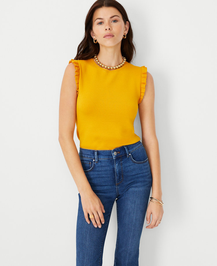 Ruffle Shoulder Sweater Shell