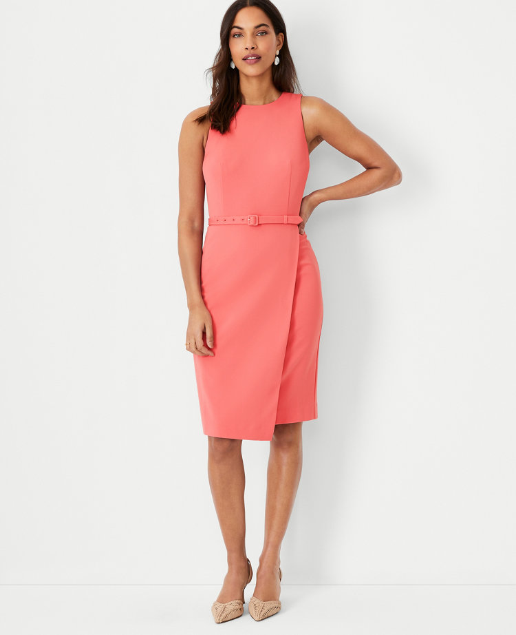The Petite Cutaway Shoulder Wrap Sheath Dress