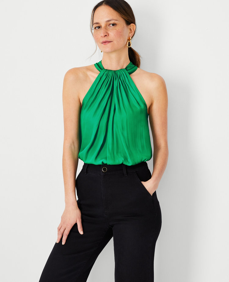 Shimmer Draped Halter Top