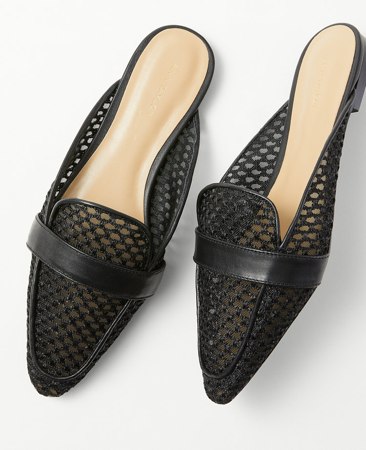 Woven Mesh Loafer Slide Flats