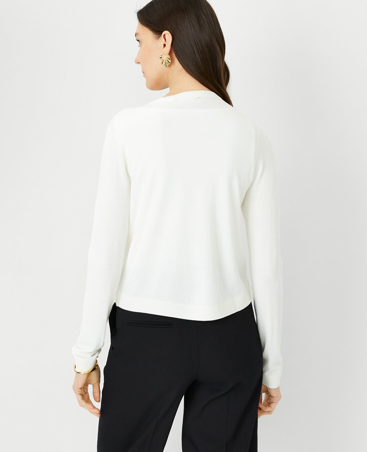 Petite Seasonless Cropped Open Cardigan