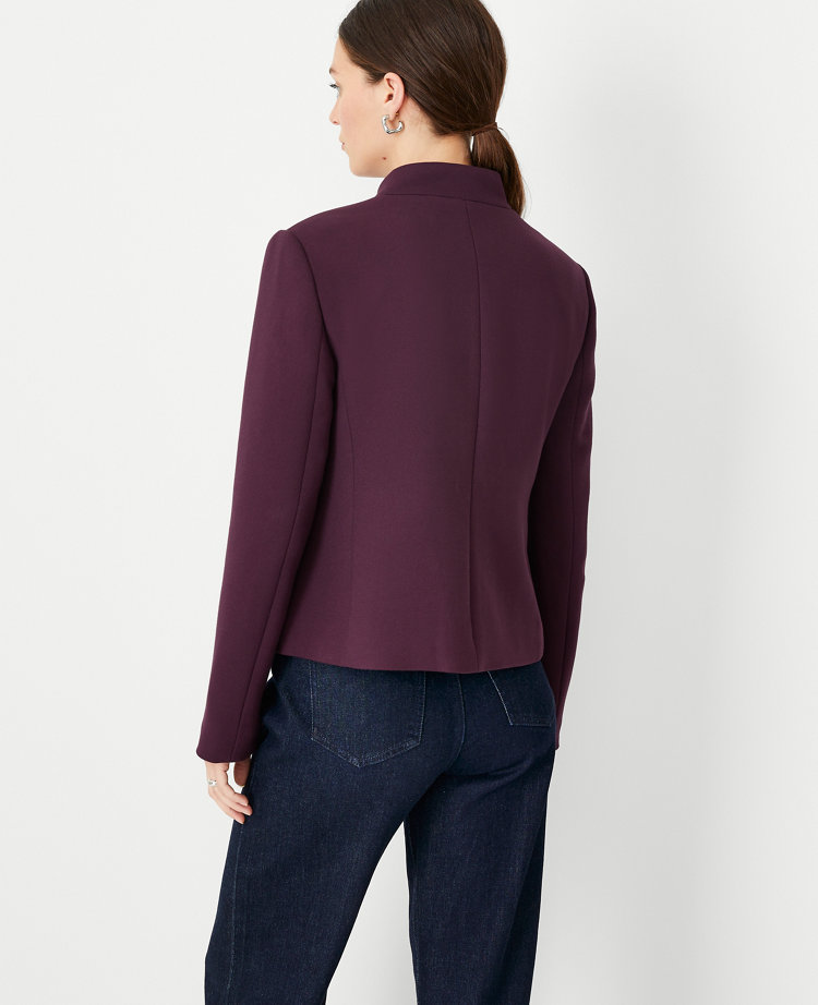Petite Mock Neck Patch Pocket Jacket