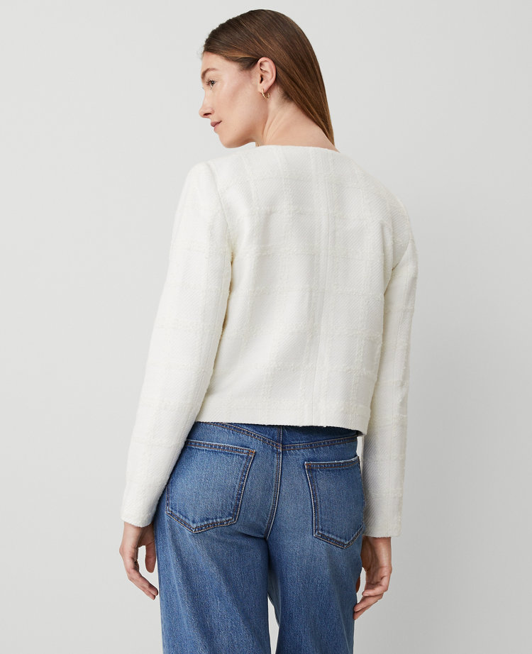 Petite Double Button Jacket in Boucle Tweed