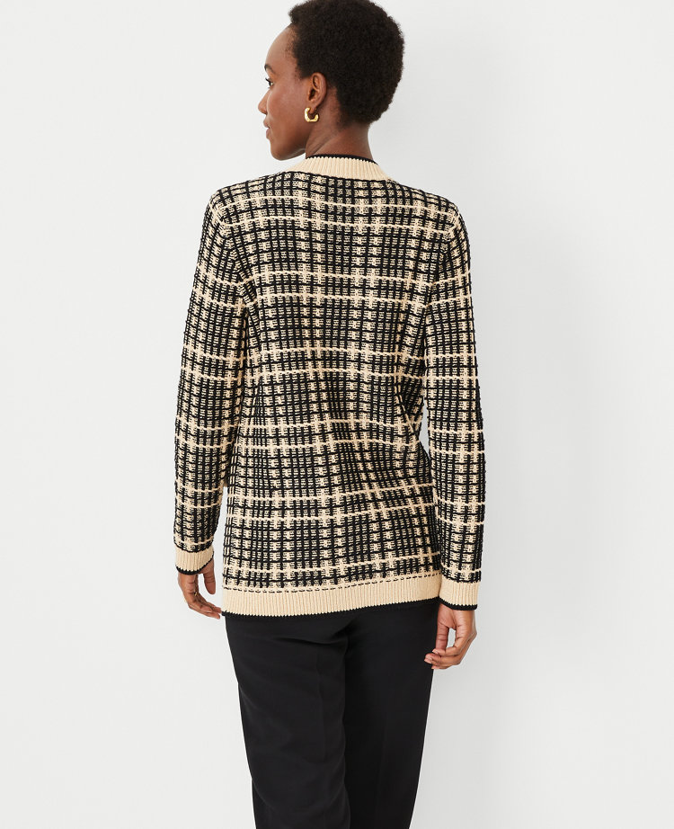 Shimmer Plaid Cardigan