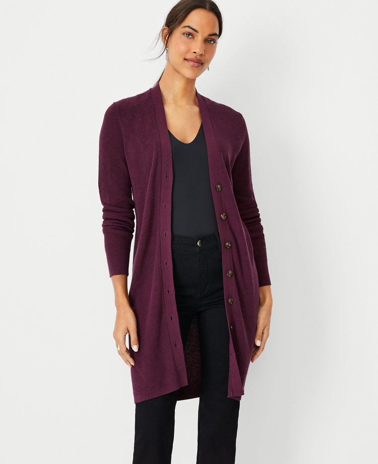 Ribbed V-Neck Cardigan