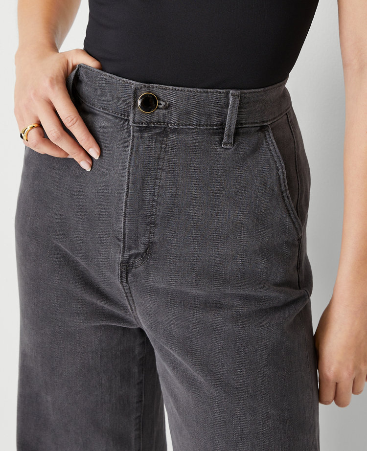 High Rise Trouser Jeans in Pure Grey Wash