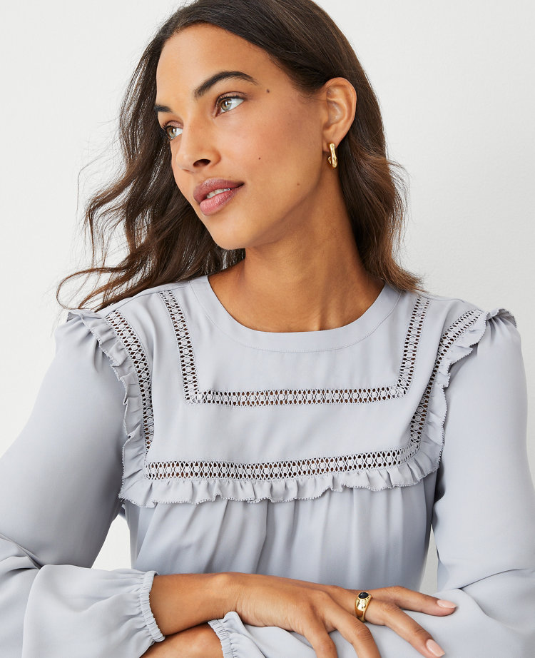 Mixed Media Cutout Yoke Top