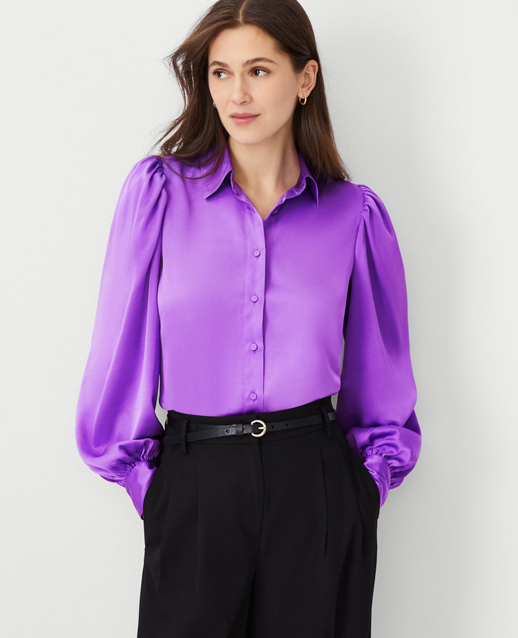 Women's Purple Petite Tops & Blouses | Ann Taylor