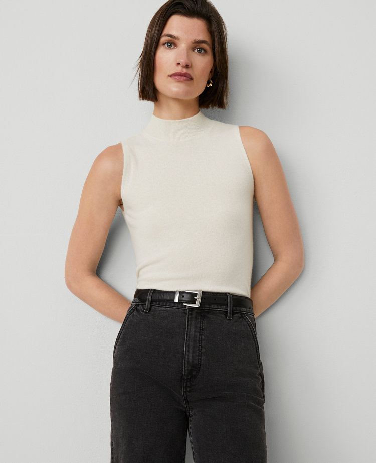 Cashmere Mock Neck Shell