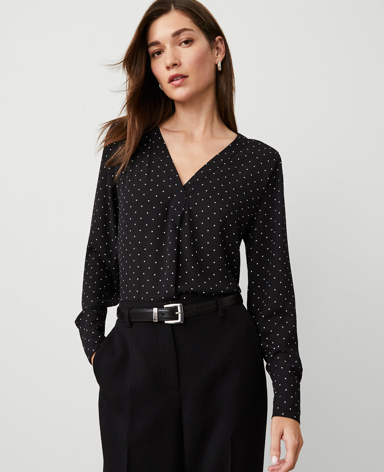 Mixed Media Pleat Front Top