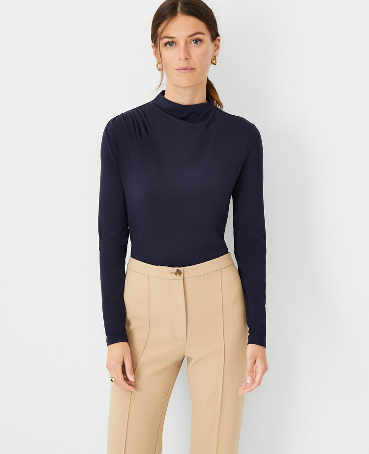 Asymmetrical Mock Neck Top