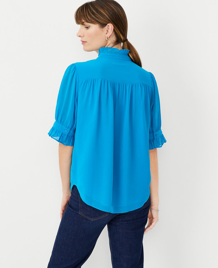 Ruffle Button Top
