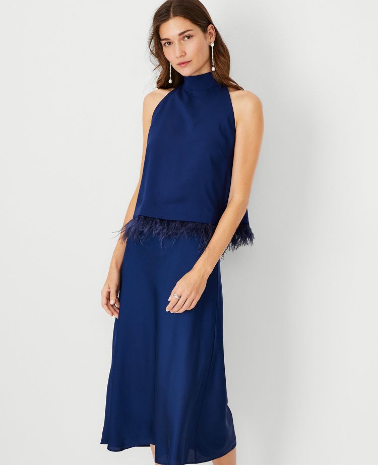 Feather Hem Halter Top