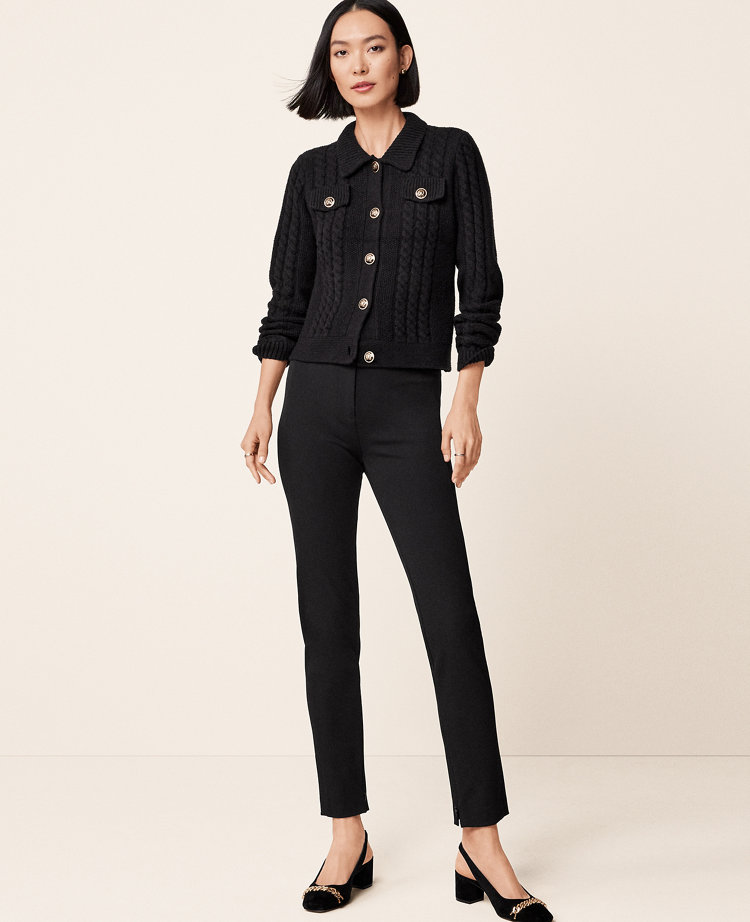 Collared Cable Sweater Jacket