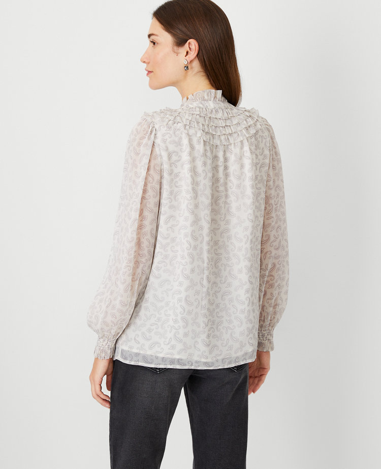 Paisley Ruffle Yoke Top