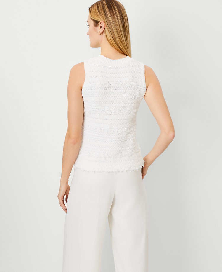 Textured Tweed Stitch Shell