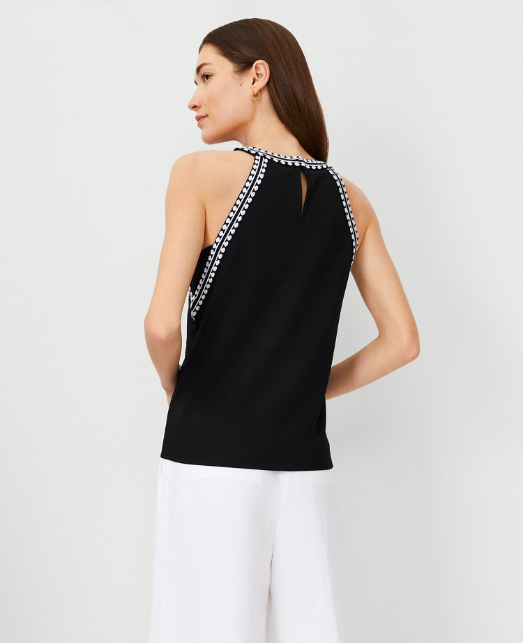Embroidered Halter Top