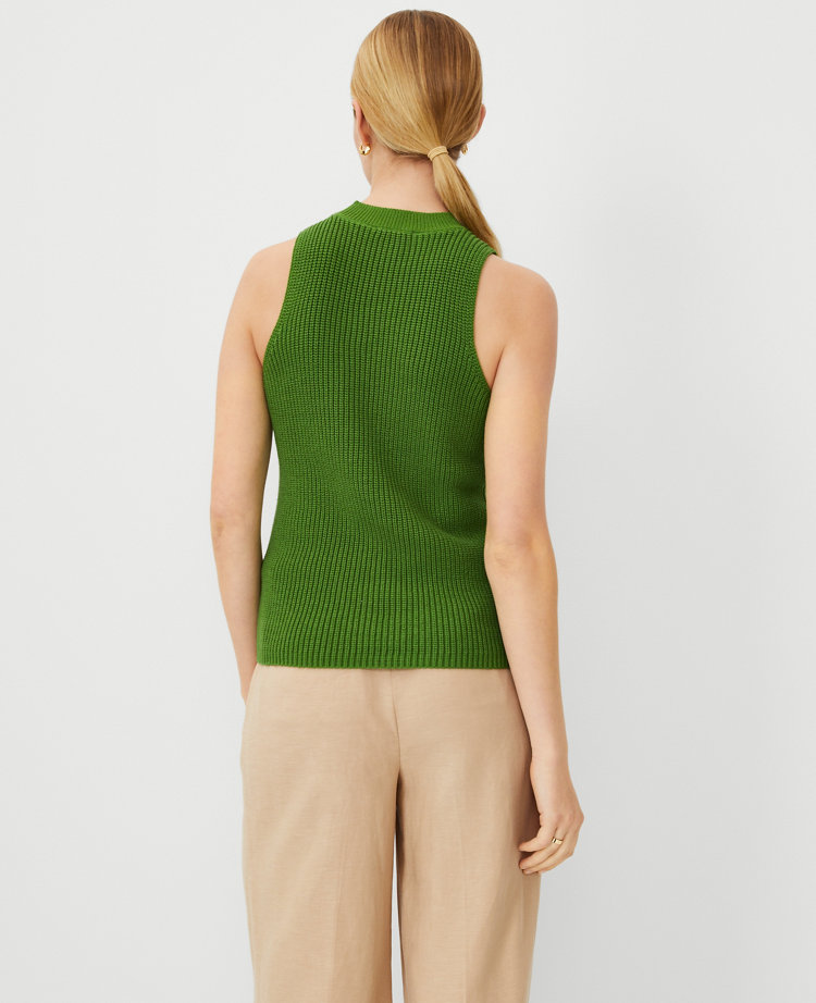 Ribbed Mock Neck Sweater Shell
