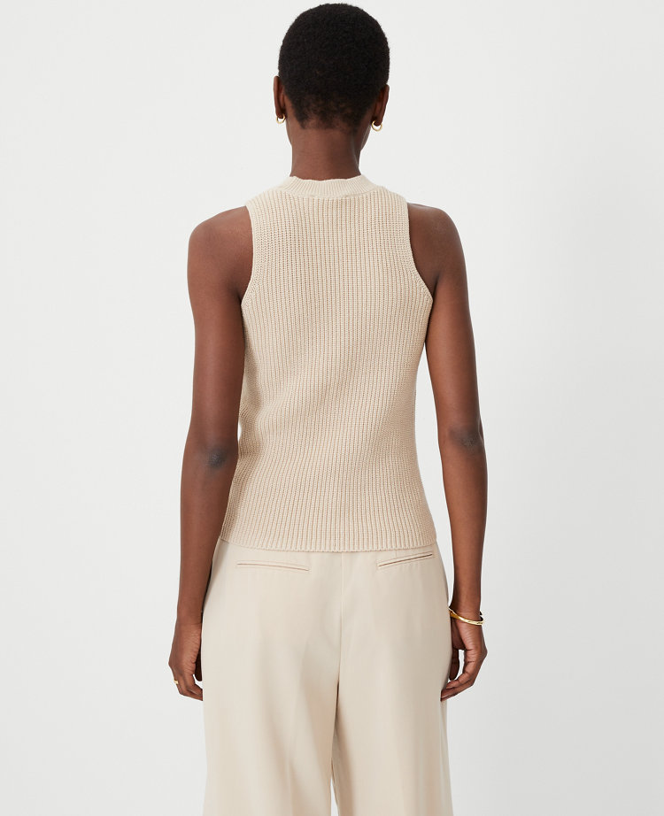 Ribbed Mock Neck Sweater Shell