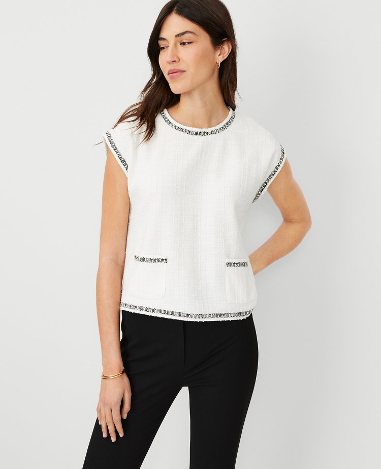 Tweed Patch Pocket Top