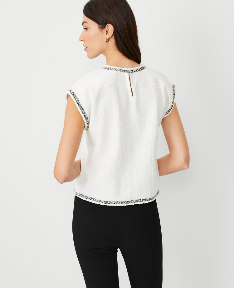 Tweed Patch Pocket Top