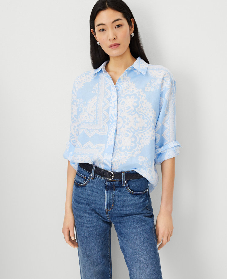 Tile Oversized Linen Shirt