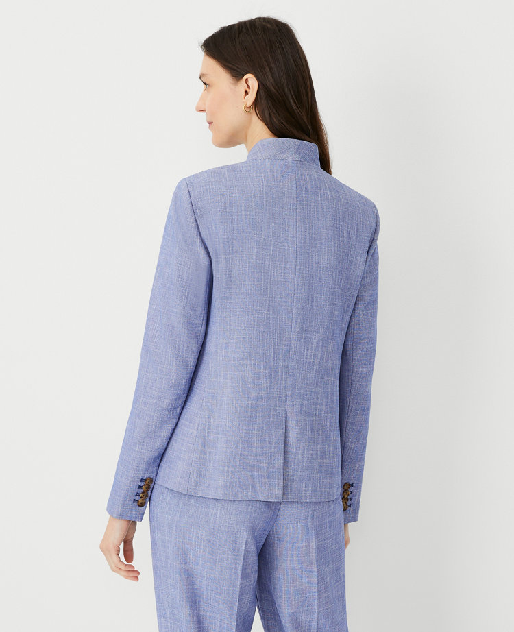 The Petite Cutaway Blazer in Cross Weave