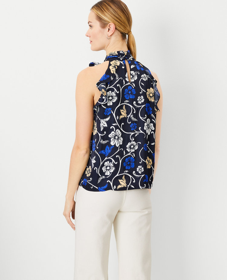 Floral Ruffle Halter Top