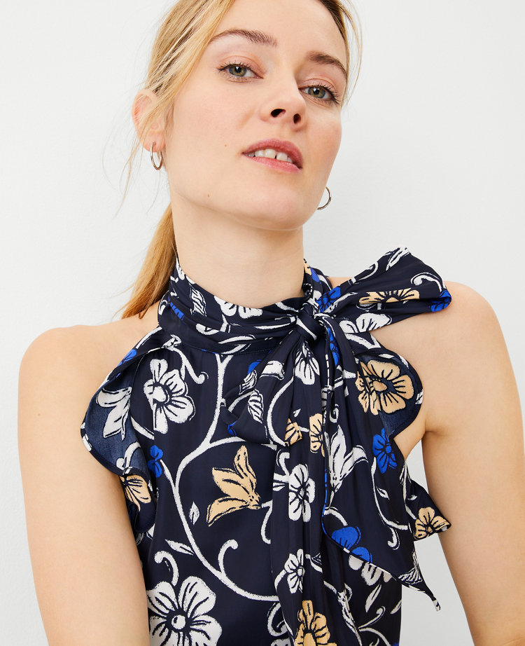 Floral Ruffle Halter Top